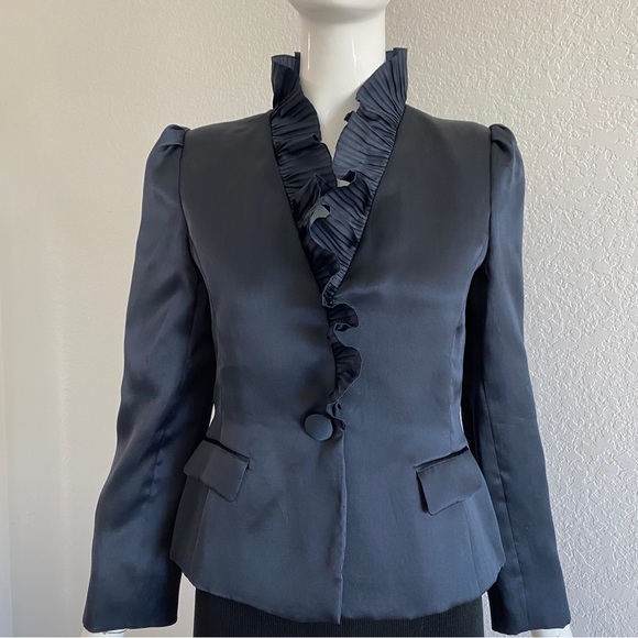 Oscar de la Renta | Jackets & Coats | Oscar De La Renta Black Silk ...